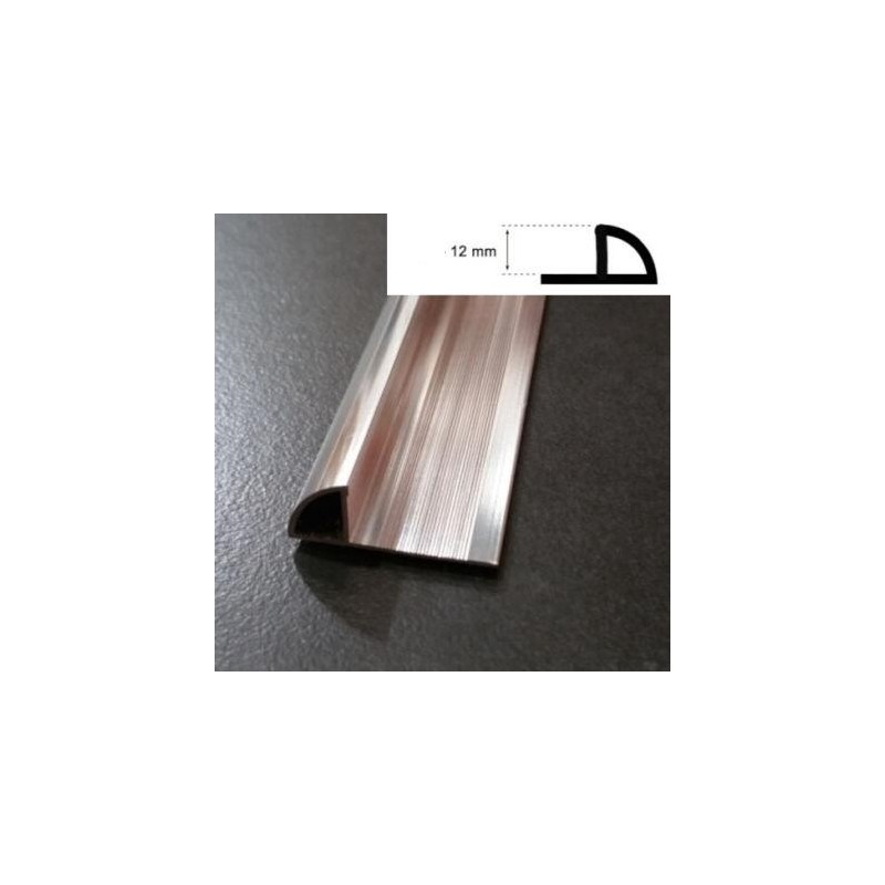 GUARDACANTO DE ALUMINIO LISO CERRADO PLATA MATE 10,5mm 2,5m - Azulejos ...